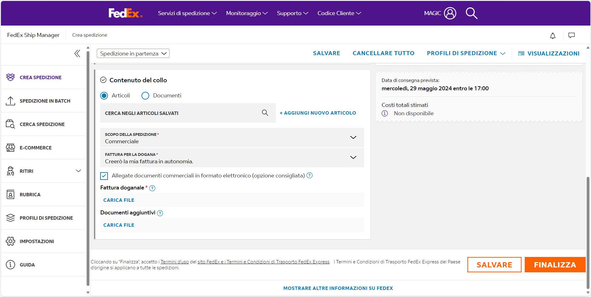 Inviate documenti commerciali in formato elettronico | FedEx Svizzera