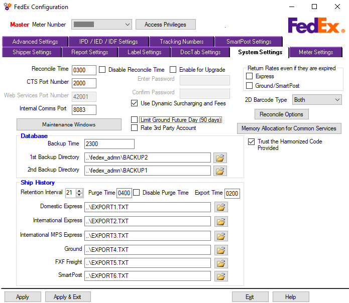 Alternate Rate fields